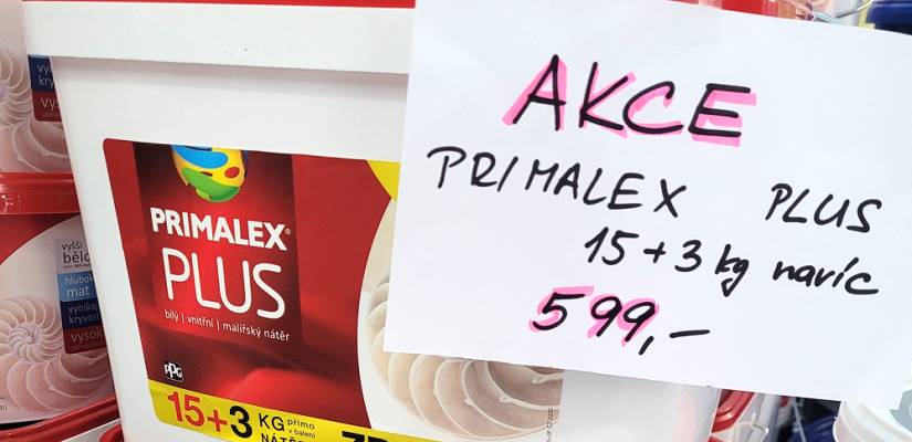 Primalex Plus 15+3 kg zdarma za akční cenu 599 Kč v MB BARVY - LAKY ...